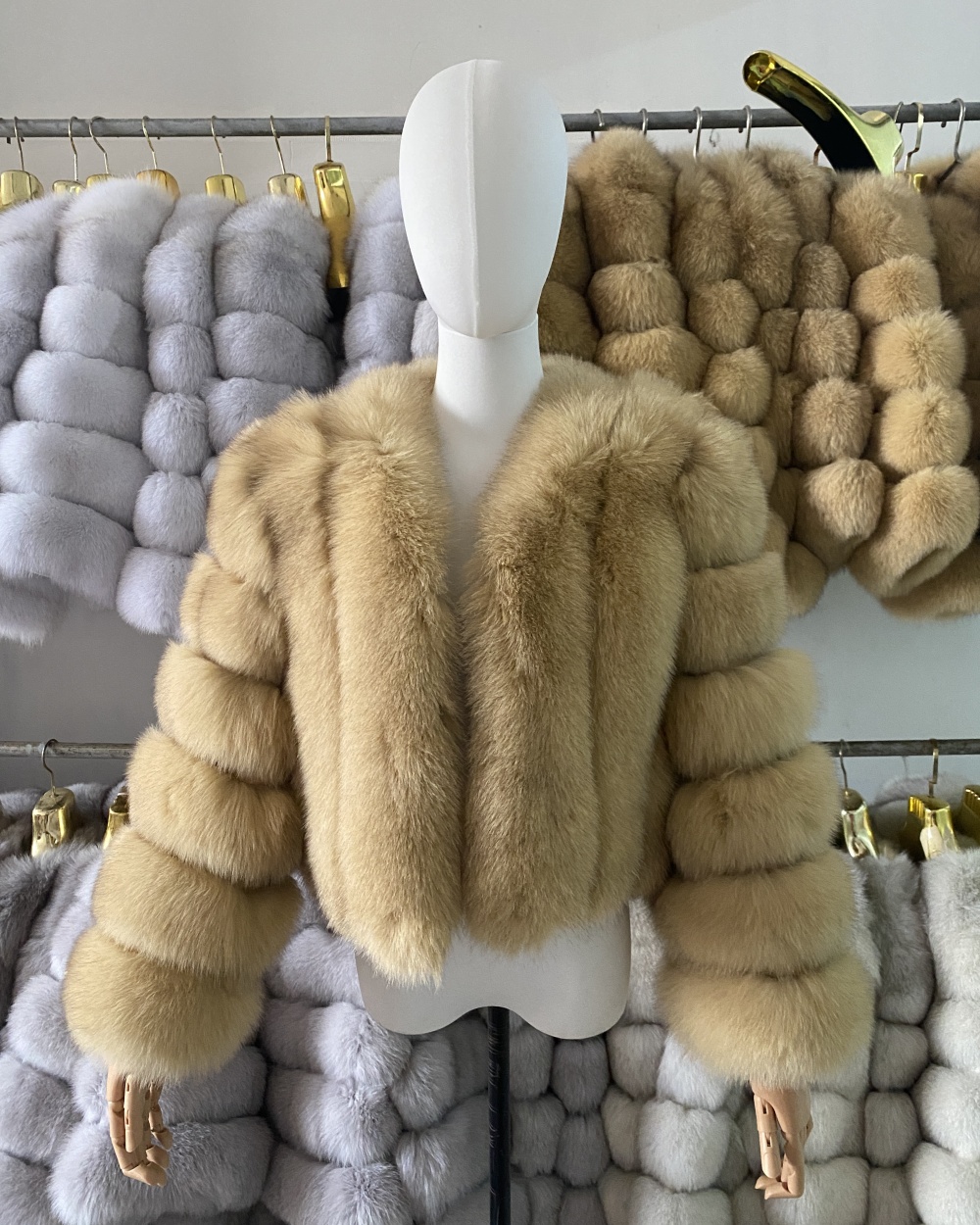 Fox fur vertical women's fur jacket jacket - WGLUVF